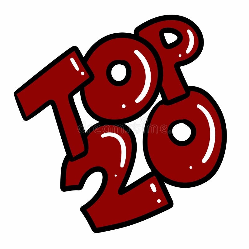 Red Number Top 20. Illustration Stock Illustration - Illustration of ...