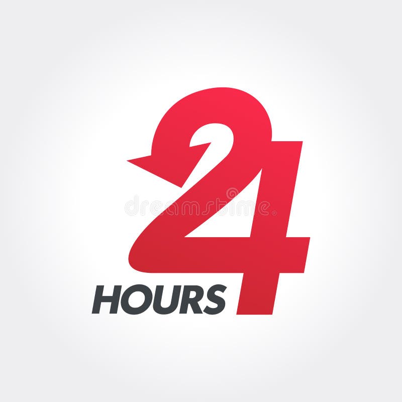 Red Number 24 on White Background Design Illustration Stock Vector ...