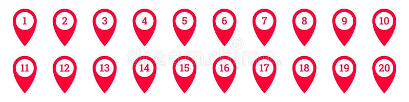 Numbered Map Markers Stock Illustrations – 9 Numbered Map Markers Stock Illustrations, Vectors ...
