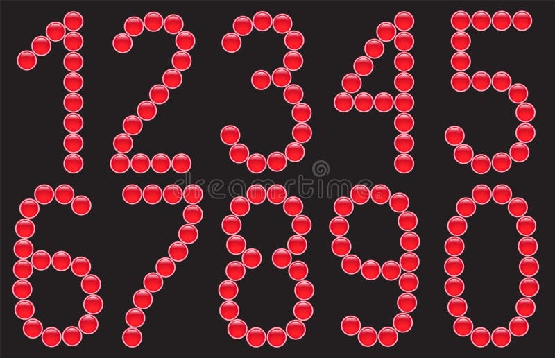 Red numbers stock vector. Illustration of shape, icon - 21648781