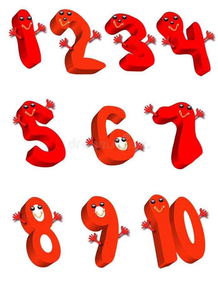 Red Numbers stock illustration. Illustration of teach, face - 508832