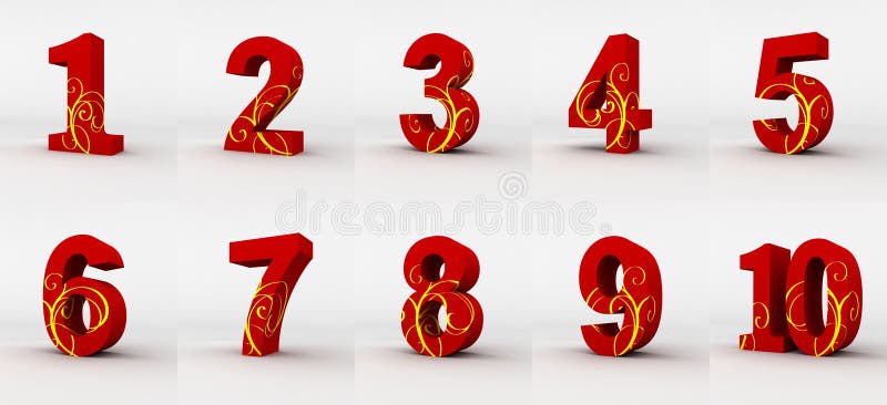 Red numbers stock illustration. Illustration of dimensional - 45561146