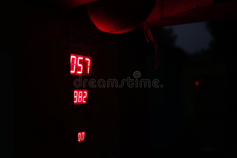 Red Numbers on the Display in the Dark Stock Image - Image of sleeping ...