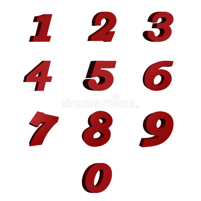 Red numbers stock illustration. Illustration of graphic - 50462089
