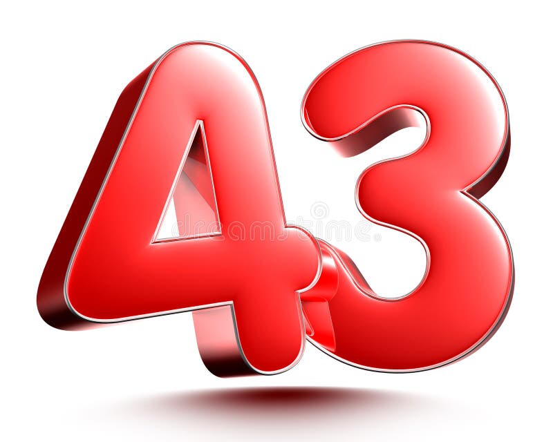 Red numbers 43. stock illustration. Illustration of network - 206564122