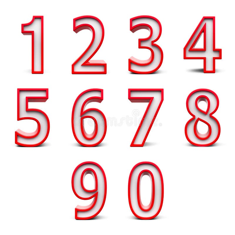 Red numbers set stock illustration. Illustration of online - 54985381