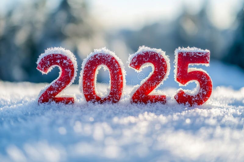 Happy New Year 2025 with Silver Numbers. Stock Photo - Image of ...