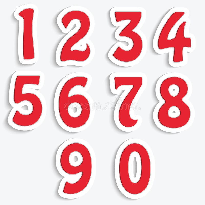 Red numbers stock vector. Illustration of banner, color - 60838018