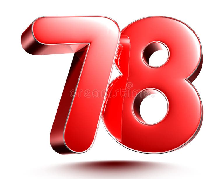 Red numbers 78. stock illustration. Illustration of graphic - 217620006