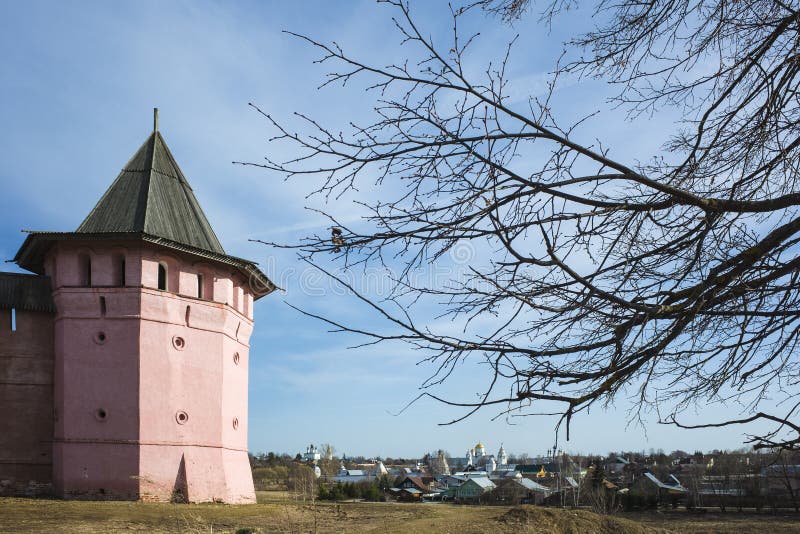 Red Observation Tower of Saint Euthymius Monastery, Panorama of Suzdal ...
