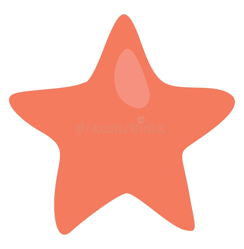 Red ocean star, icon stock vector. Illustration of nature - 258924147