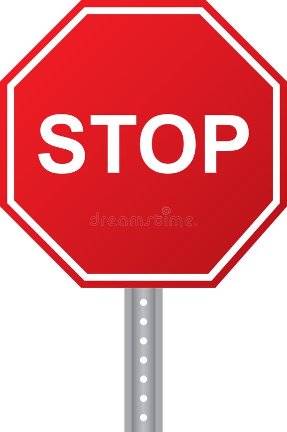 Red Octagon Stop Sign Isolated Stock Illustration - Illustration of ...