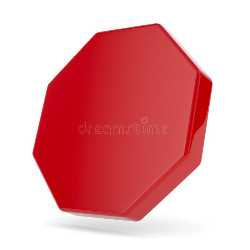 Red Octagon on White Background. Isolated 3D Illustration Stock ...
