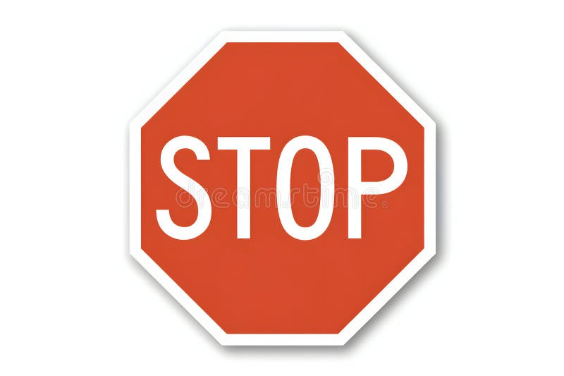 Bold Red STOP Sign on White Background Delivers Unmistakable Warning ...