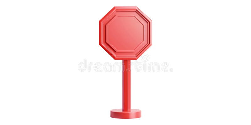 Red Octagonal Signpost Isolated on Transparent Background Stock Image ...