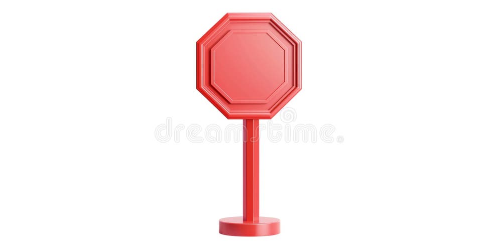 Red Octagonal Signpost Isolated on Transparent Background Stock Image ...