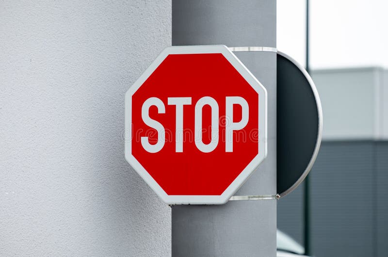 Red Octagonal Stop Sign stock image. Image of safety - 149498899