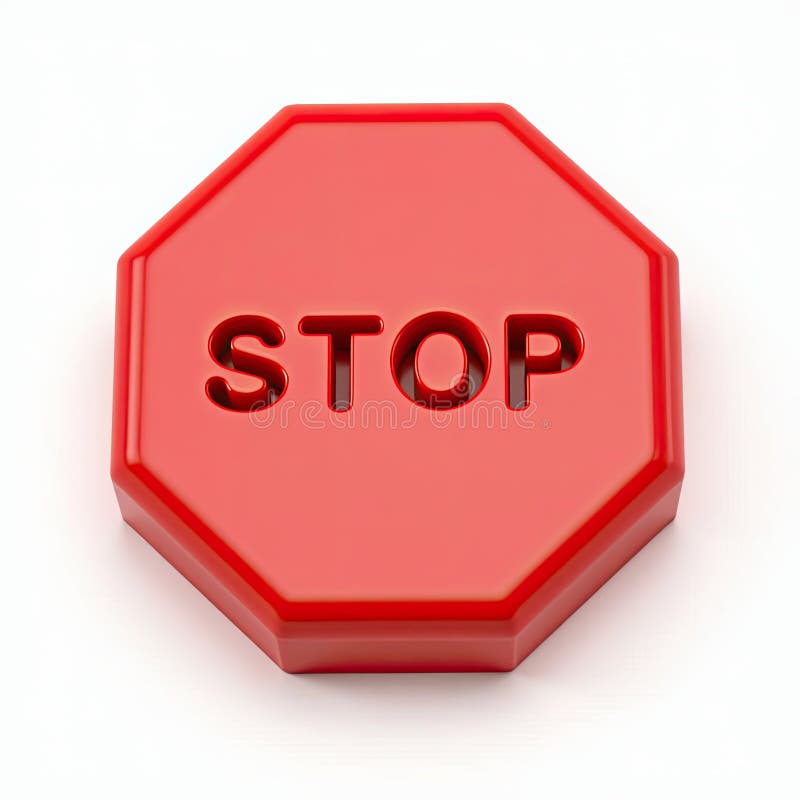 Bold Red STOP Sign Against a White Background. Stock Illustration ...