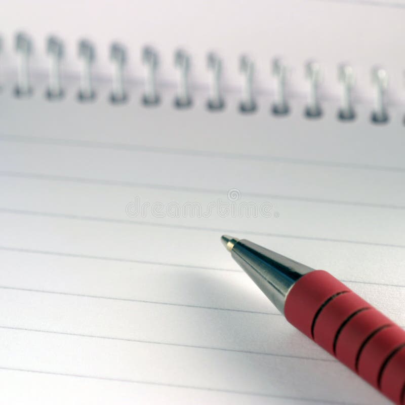 Red oen on note pad stock image. Image of clerical, organization - 316513