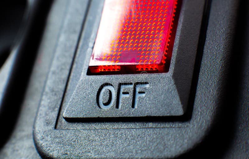 Red Off Button. Close Up Texture Stock Image - Image of energy, change ...