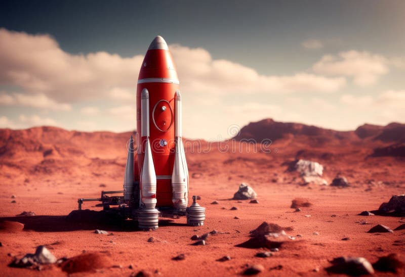 Red Off Rocket Planet Take Ready Launch Shuttle Spaceship Ship Space ...