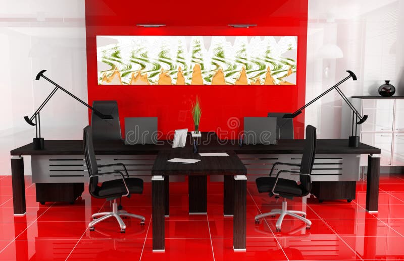 Red office stock illustration. Illustration of lamp, city - 4947919