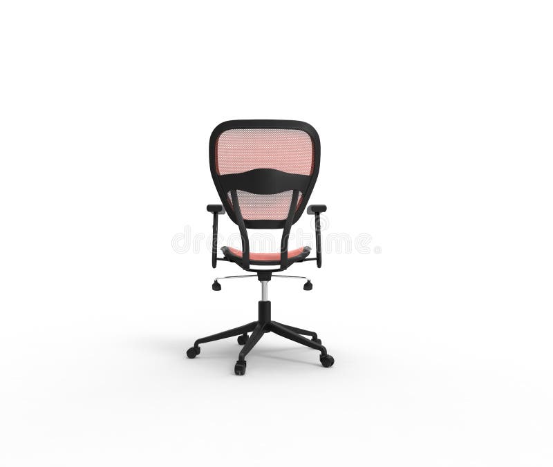Red Office Chair Back View stock photo. Image of armchair - 59004496