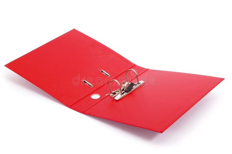 Red Office Folder with Paper Stock Photo - Image of detail, desk: 23494944