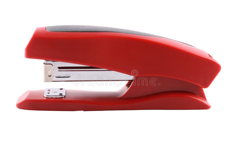 Red Stapler Side View stock image. Image of paper, stapler - 215539967