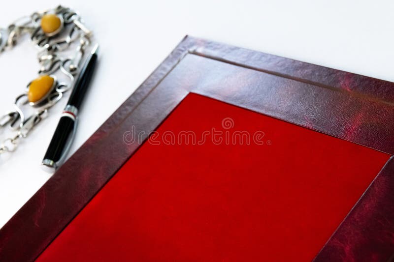 Red Official Decorative Folder for Documents Stock Photo - Image of ...