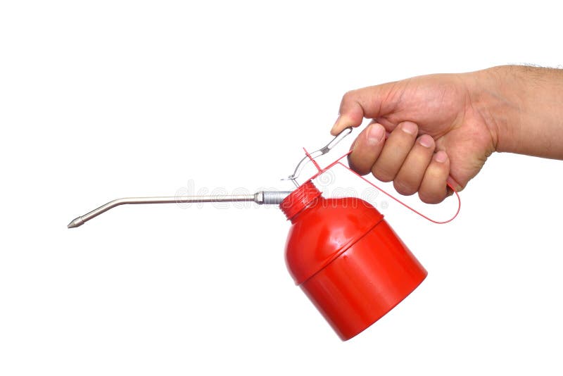 Red oil can stock image. Image of lubricating, isolated - 15796989