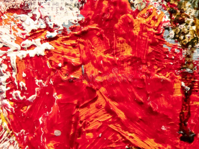 Red Oil Paint on Canvas As Abstract Background Stock Image - Image of ...