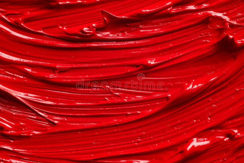 Red oil paint close up stock photo. Image of smudge - 224249780