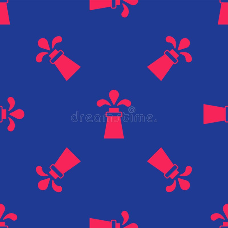 Red Oil Rig Icon Isolated Seamless Pattern on Blue Background. Gas ...