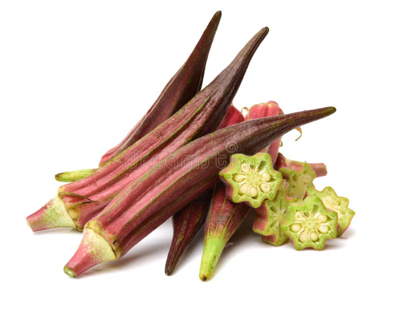 Red okra stock image. Image of vegetarian, healthy, gumbo - 132427975