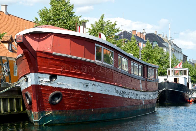 Red old boat stock image. Image of colour, denmark, cultural - 36019499