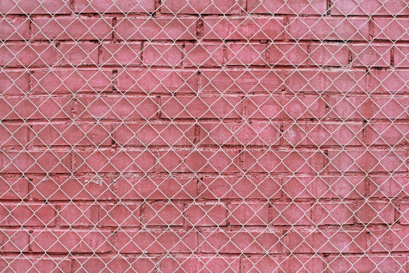 Red Old Brick Wall with Iron Grid Stock Image - Image of building ...