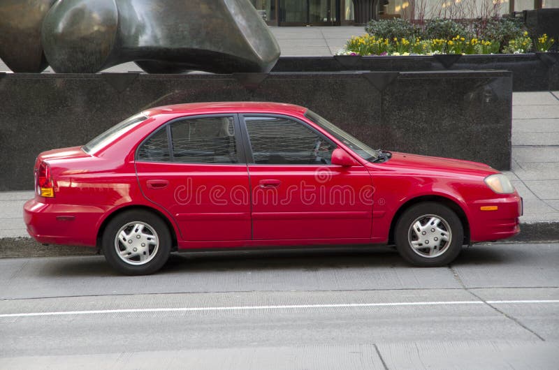 Red old car stock photo. Image of street, downtown, small - 51016388