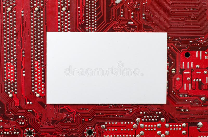 Red Old Dirty Computer Circuit Board and Place for Text Stock Image ...