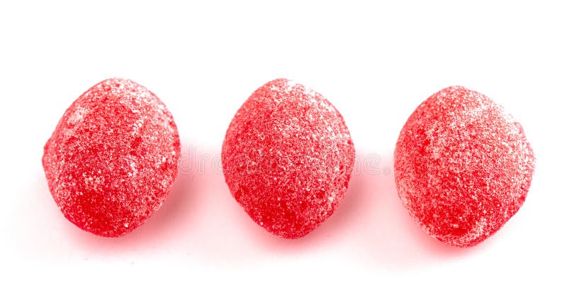 Red Old Fashioned Hard Candies on a White Background Stock Photo ...