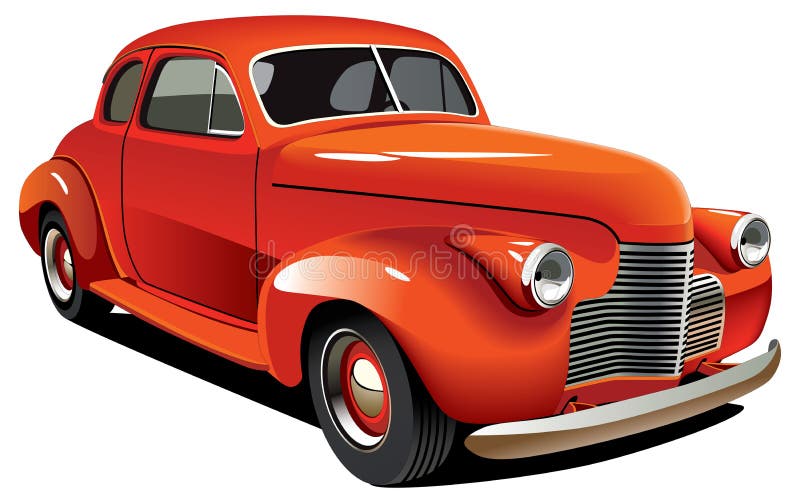Red Hot Rod Restomod Coupe Car Cartoon Vector Illustration Stock Vector ...