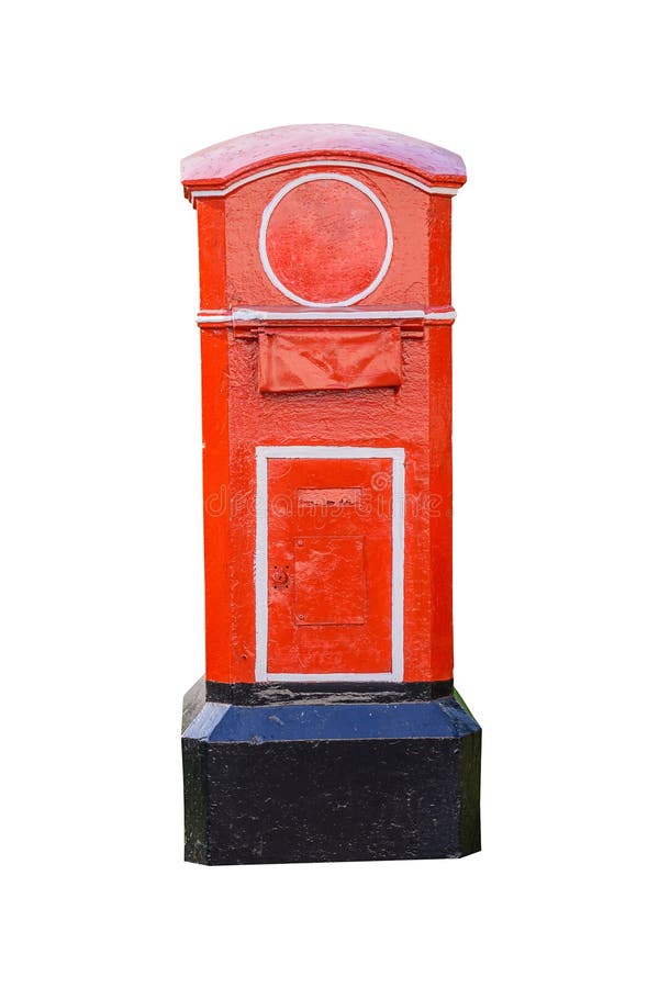 Red Old-fashioned Mailbox or Vintage Post Box in Front of House. Stock ...