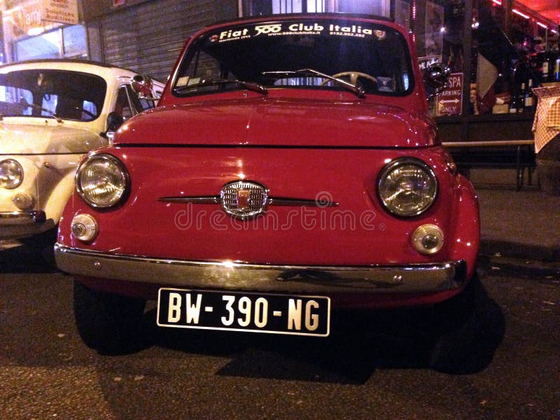 Red old Fiat 500 editorial image. Image of fiat, little - 70797845