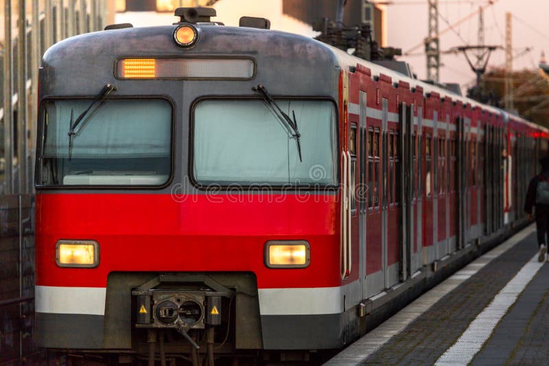 Red old passenger train stock image. Image of train - 159176903