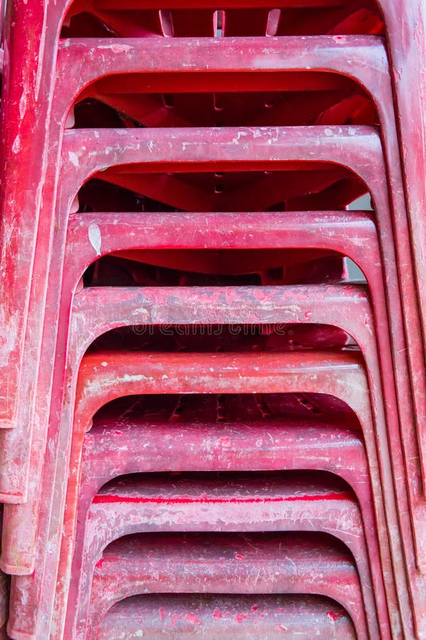 Red old plastic chair stock image. Image of event, empty - 62330633