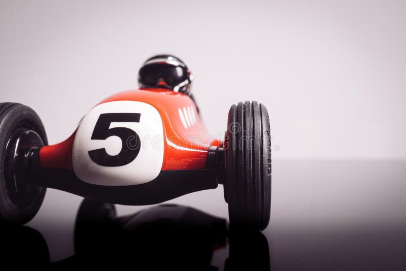 Red Old Racing Car with Number Five Painted on it Stock Photo - Image ...