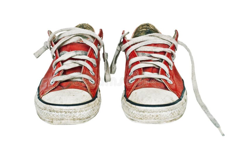Red old retro sneakers stock photo. Image of rock, running - 13093422