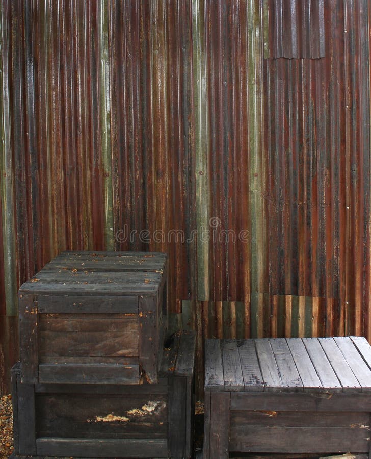 Red Old Rot Erode Zinc Background Texture with Box Stock Image - Image ...