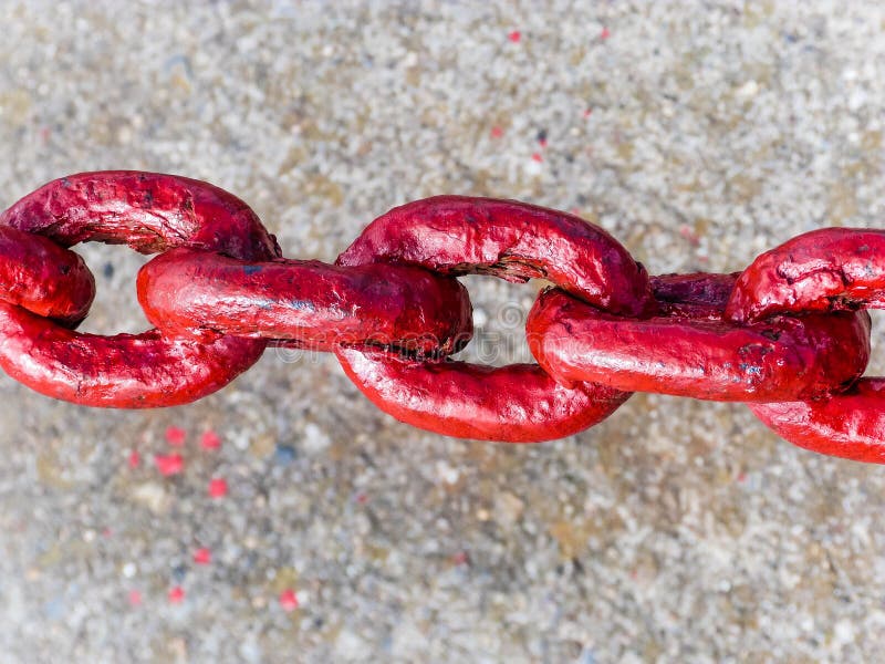Red Old Rustic Metal Chain in Port in Ireland Stock Image - Image of ...