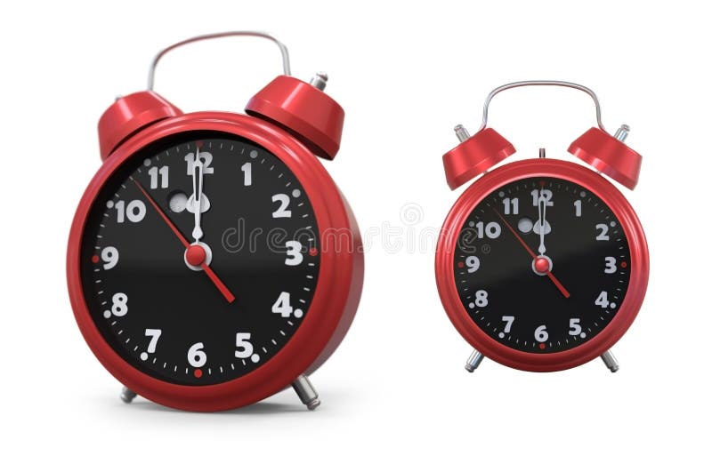 Red Old Style Alarm Clock 3d Stock Illustration - Illustration of ...